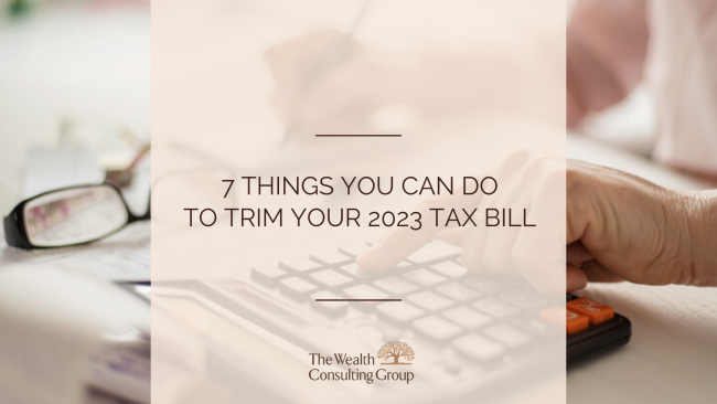 7 Things You Can Do to Trim Your 2023 Tax Bill | The Wealth Consulting ...